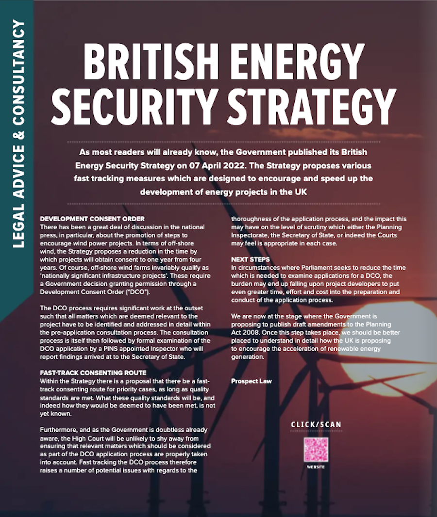 British Energy Security Strategy – Prospect Law